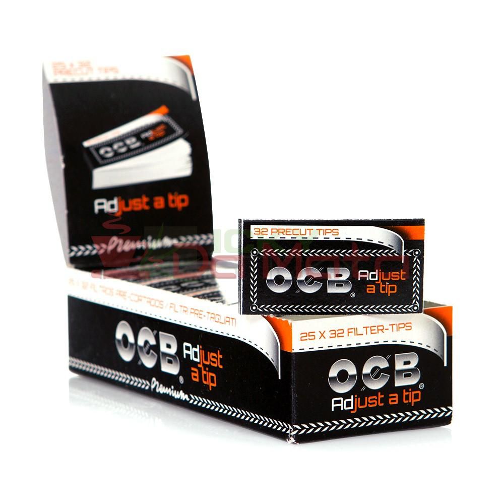 Rolling Papers OCB Black Premium Long Filter Tips Booklets Box Of 25 | Maq