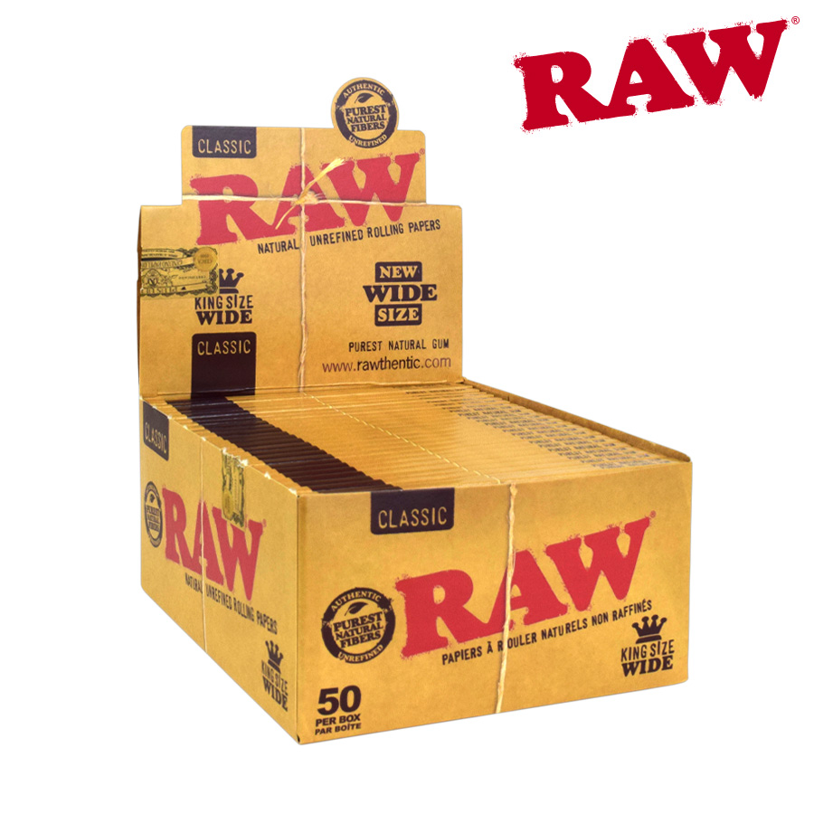 Rolling Papers Raw Classic King Size Wide Box of 50 | Maq